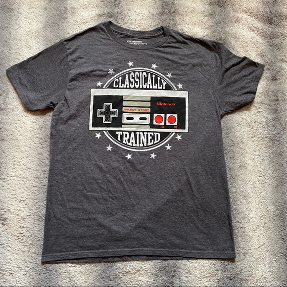 Nintendo | Shirts | Nintendo Tee Classically Trained Mens Large Grey ...